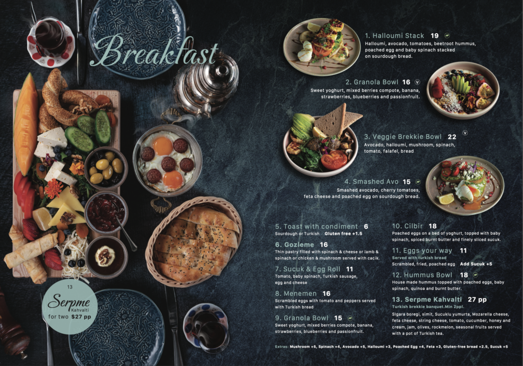Breakfast Menu - Taste of Turkey | Turkish Restaurant Newtown Sydney
